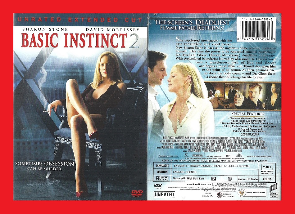 Movies - SALLE! UNRATED EXTENDED CUT DVD - BASIC INSTINCT 2 - REGION 1 EDITION was listed for ...