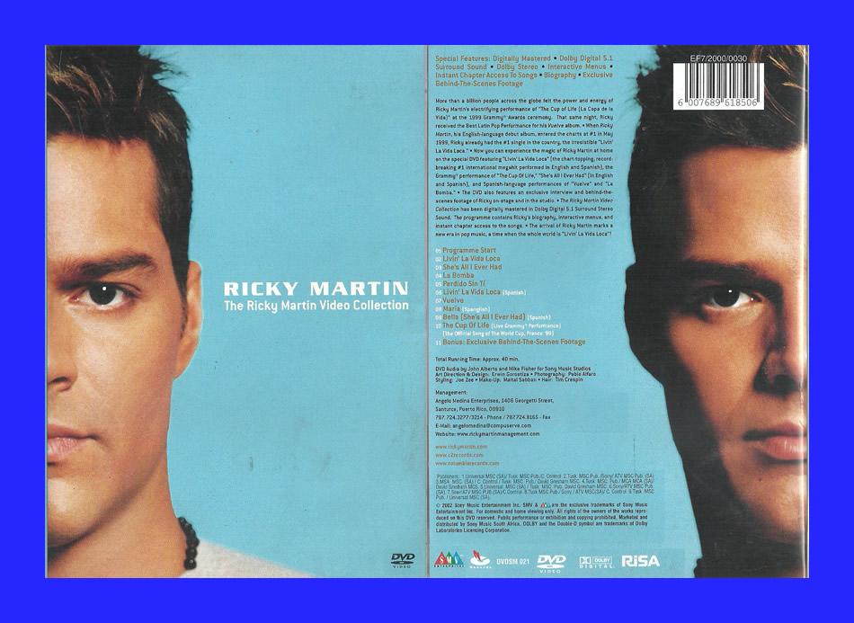 Pop - DVD - RICKY MARTIN - THE RICKY MARTIN VIDEO COLLECTION (NEW) for ...