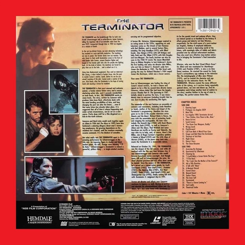 Movies - LASERDISC - THE TERMINATOR [WIDESCREEN EDITION] was sold for ...