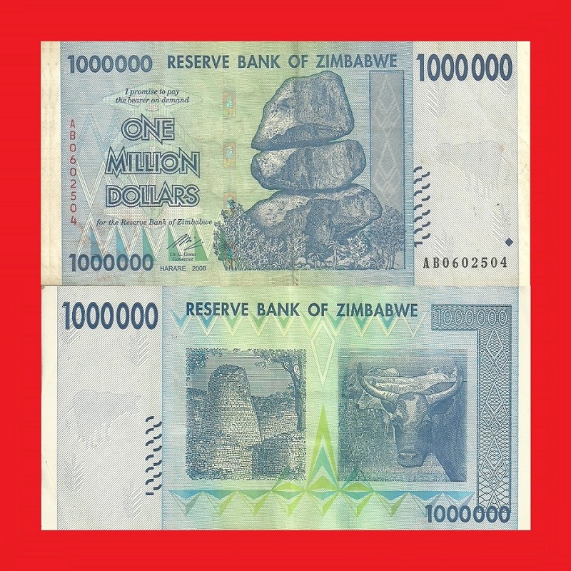 Africa ZIMBABWE 1 Million Dollar Banknote Serial AB0602504 For Sale africa-zimbabwe-1-million-dollar-banknote-serial-ab0602504-for-sale