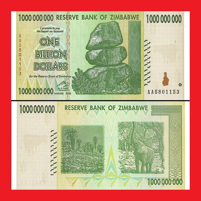 Africa - ZIMBABWE 1 Billion Dollar Banknotes Mint UNC Condition was ...