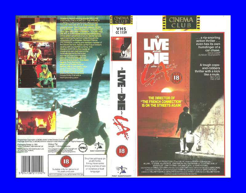 Movies - VHS CASETTE - TO LIVE AND DIE IN L.A. (WILLEM DAFOE) for sale ...